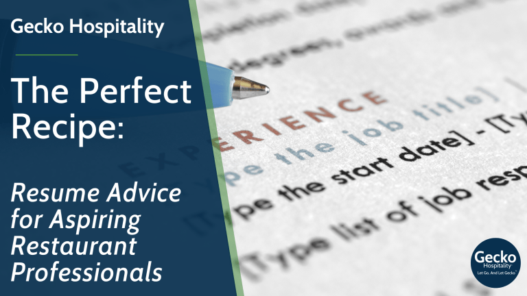 The Perfect Recipe: Resume Advice for Aspiring Restaurant Professionals ...